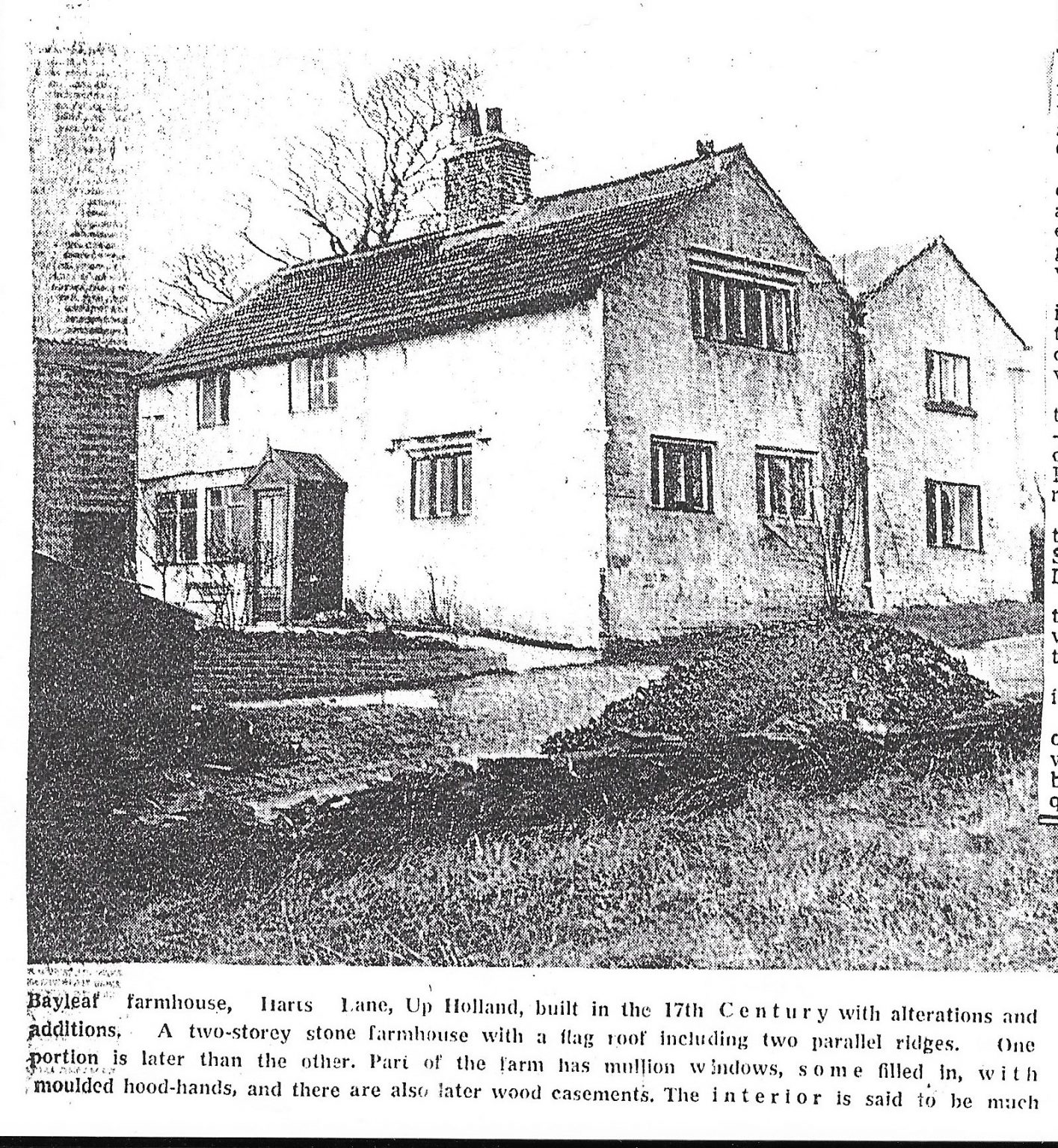 Bayleaf Farm House, Harts Lane, Upholland. – Skelmersdale Heritage Society